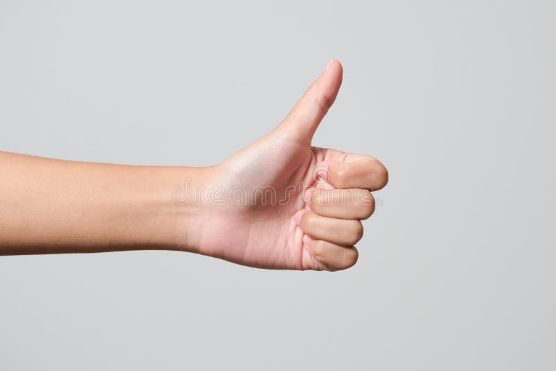 Hand Thump Up Sign Isolated on White Background Stock Image - Image of ...