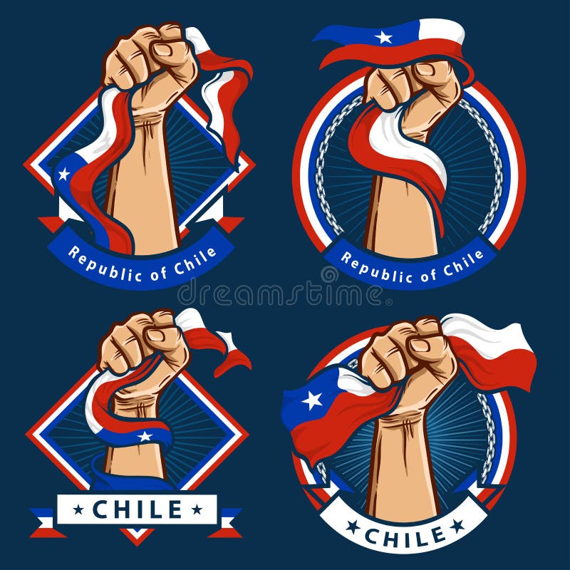 Fist Hands with Chile Flag Illustration Stock Vector - Illustration of ...