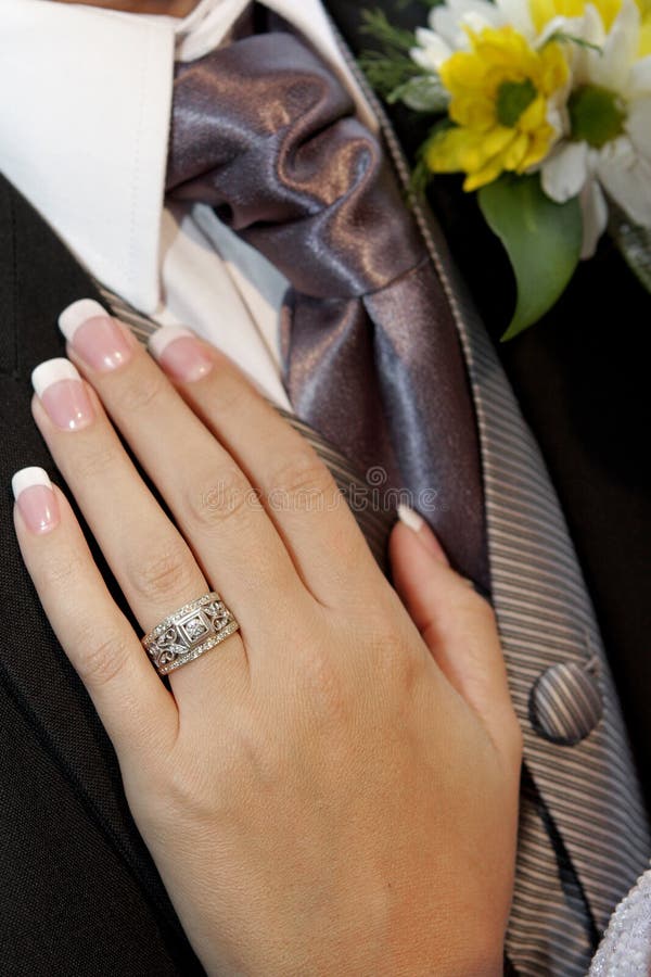 Hand Tie stock image. Image of wedding, hands, women, groom - 5415177