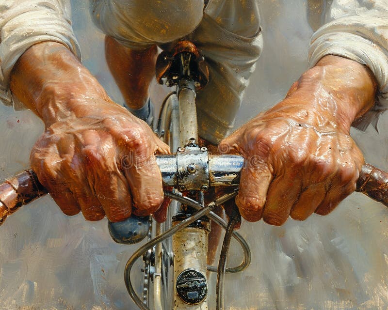 Hand Tightly Gripping a Bicycle Handle during a Race Stock Photo ...