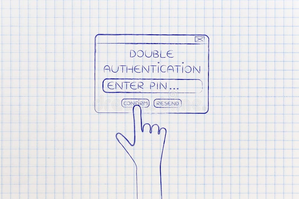 Hand about To Click on Double Authentication Pop-up Message Stock ...