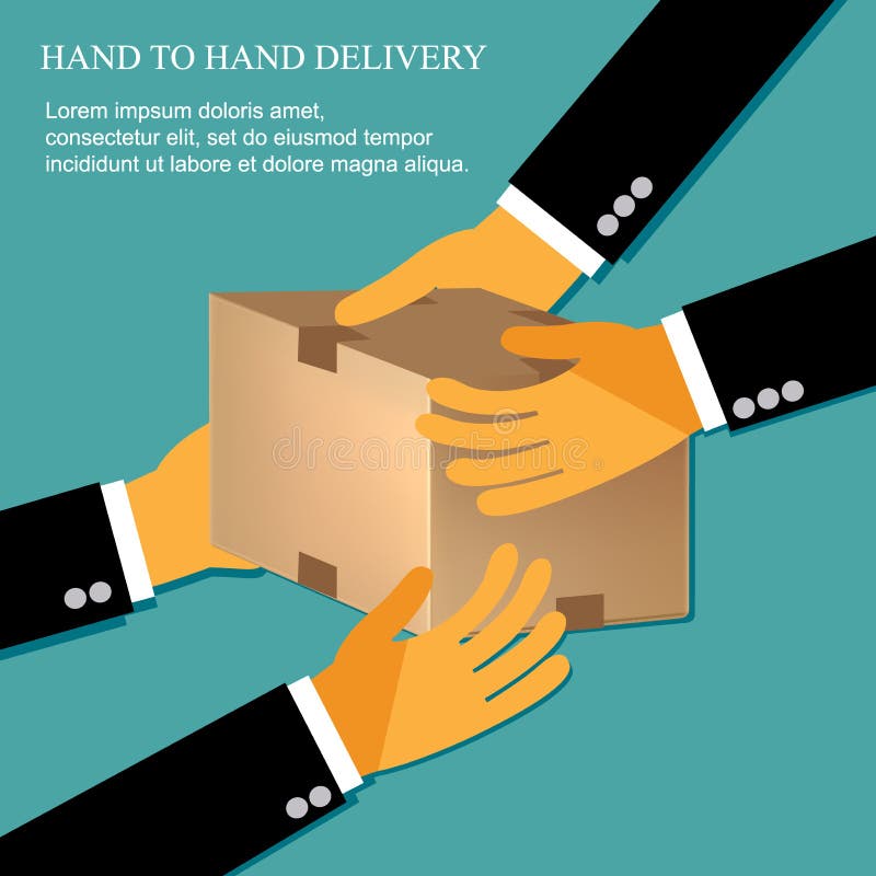 Hand to hand delivery stock vector. Illustration of organization - 63348365