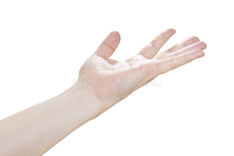 Hand To Hold Something, Isolated On White Close Up Stock Image - Image ...