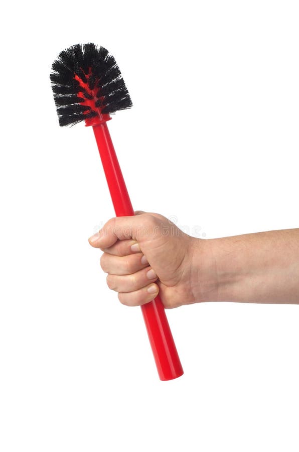 Hand with Toilet Brush stock photo. Image of tool, isolated - 24137840