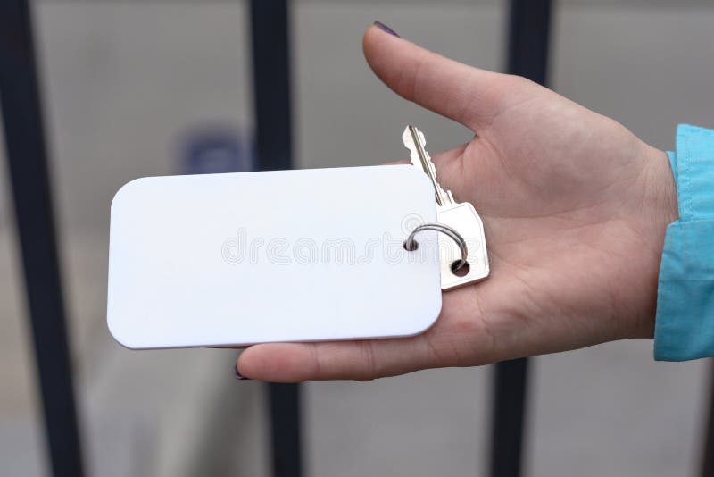 Hand with Token. Blank in Hand. Key with Form. Plastic Card Display ...