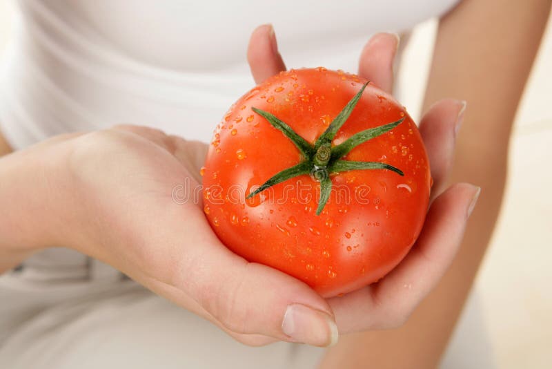 Hand with tomato stock image. Image of arms, health, nutrition - 11299003