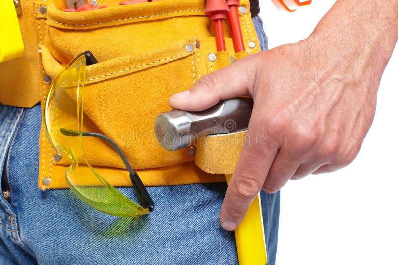 Black Bag with Construction Tools Stock Image - Image of color, home ...