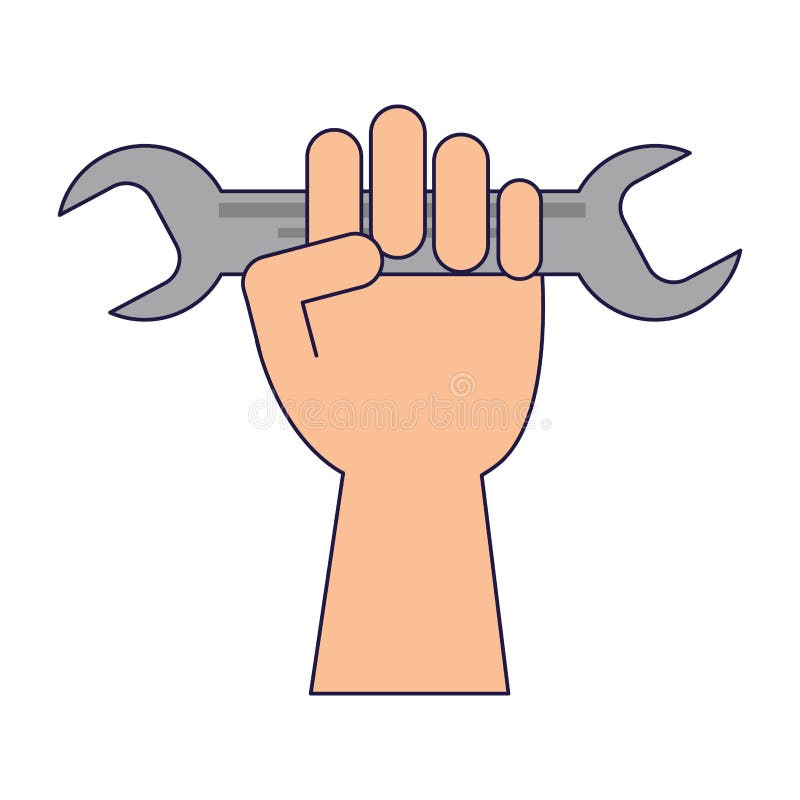 Hand with tool stock vector. Illustration of home, building - 135450919