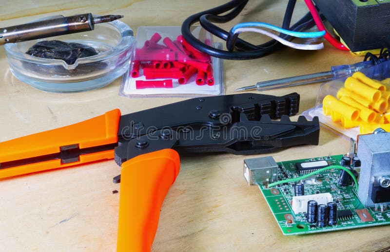 Hand Tool for Crimping Terminals Stock Photo - Image of equipment ...