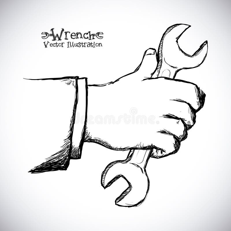 Hand with Tool Vector Illustration Stock Vector - Illustration of ...