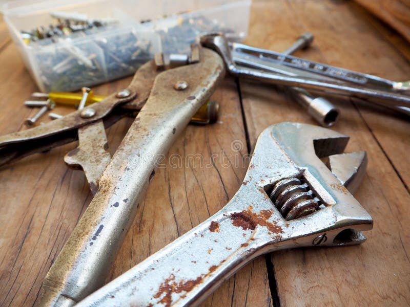 Hand Tool and Equipment for Worker Stock Image - Image of real ...