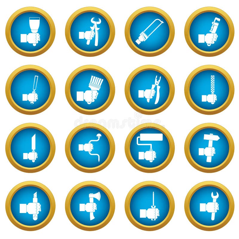 Hand Tool Icons Set Building, Outline Style Stock Vector - Illustration ...