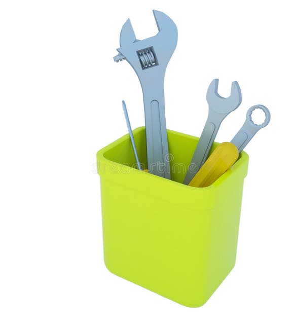 Hand Tool in the Plastic Box Stock Illustration - Illustration of tool ...