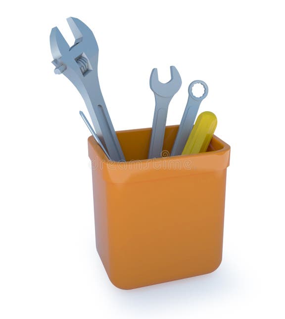 Hand Tool in the Plastic Box Stock Illustration - Illustration of steel ...