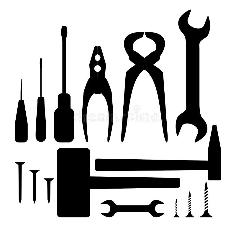 Hand tool silhouette set stock vector. Illustration of coping - 35330429