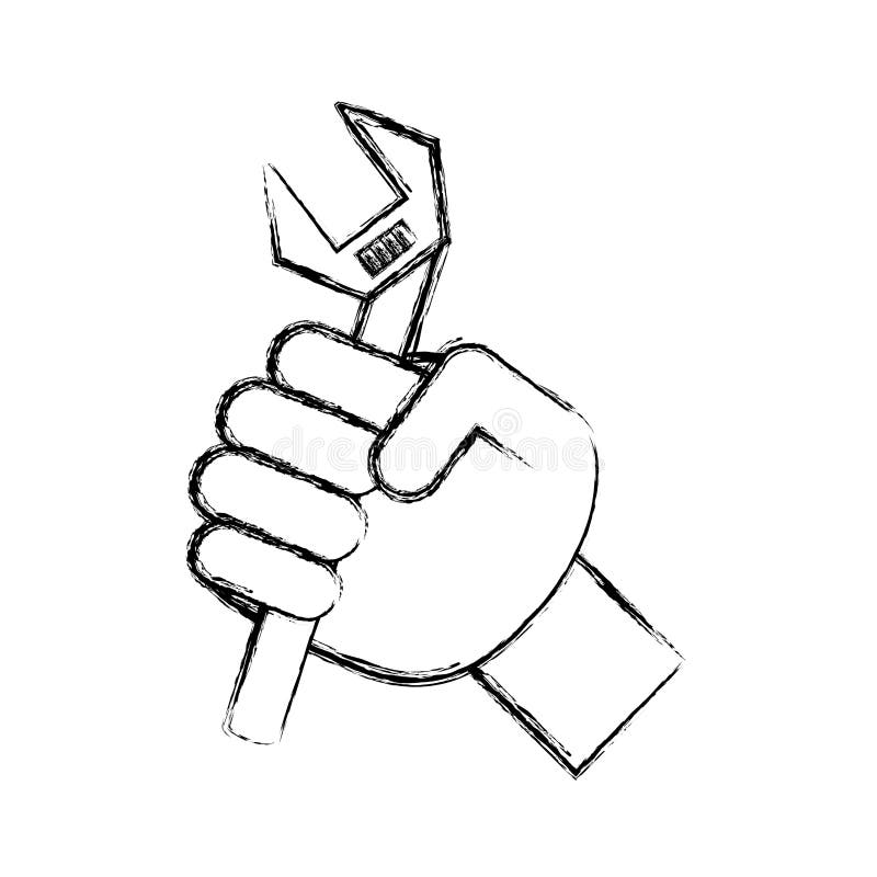 Hand with Tool Vector Illustration Stock Vector - Illustration of draw ...