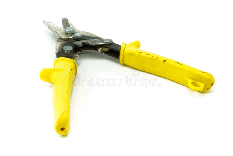 Hand tool on white stock image. Image of yellow, closeup - 206161527