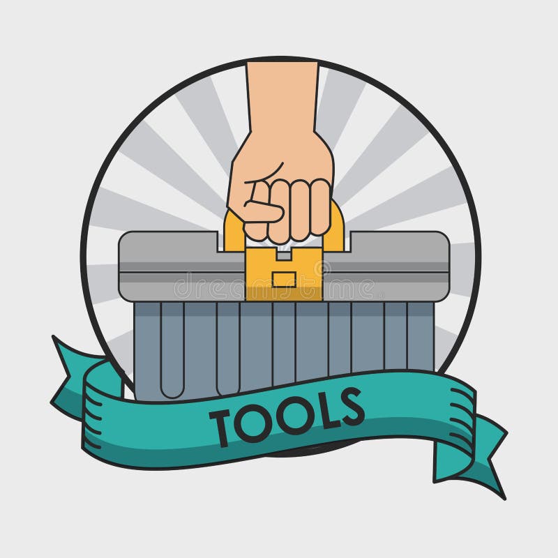 Hand with toolbox stock vector. Illustration of plumbing - 110391937
