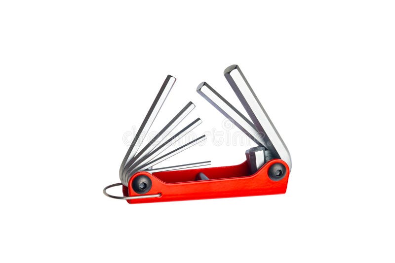 Hand Tools,Folding Hex Key Set Isolate on White Background. Folding Hex ...