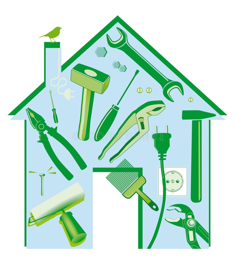 Hand Tools in the House Illustration, Isolat Stock Vector ...