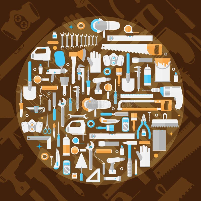 Hand Tools Icon Set , Flat Design , Eps10 Vector Format Stock Vector ...