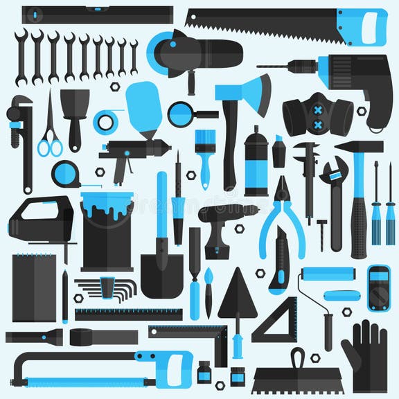 Hand Tools Icon Set , Flat Design , Eps10 Vector Format Stock Vector ...