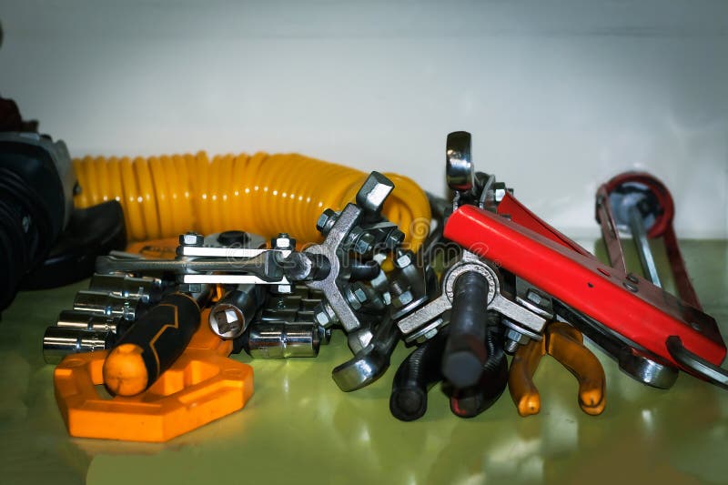 Hand Tools for Maintenance Works. There are Tools for Putting Out the ...