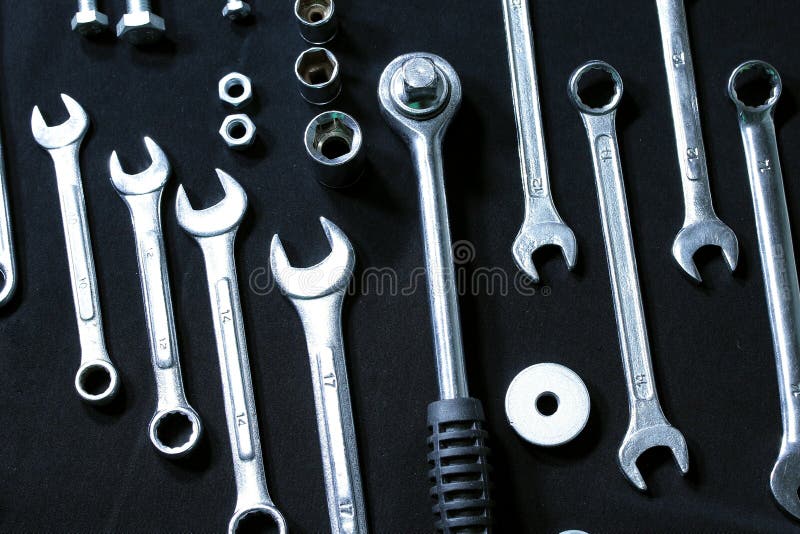 Hand Tools and Mechanics Wrenches Isolated Stock Photo - Image of metal ...