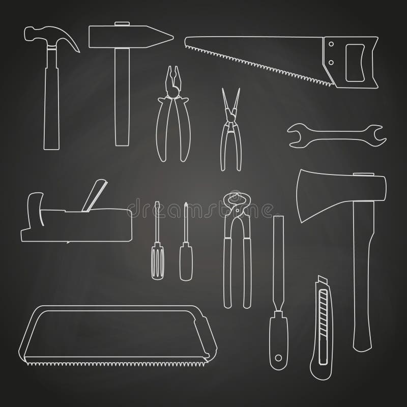 Set of icons on chalkboard stock vector. Illustration of graphic - 50446589