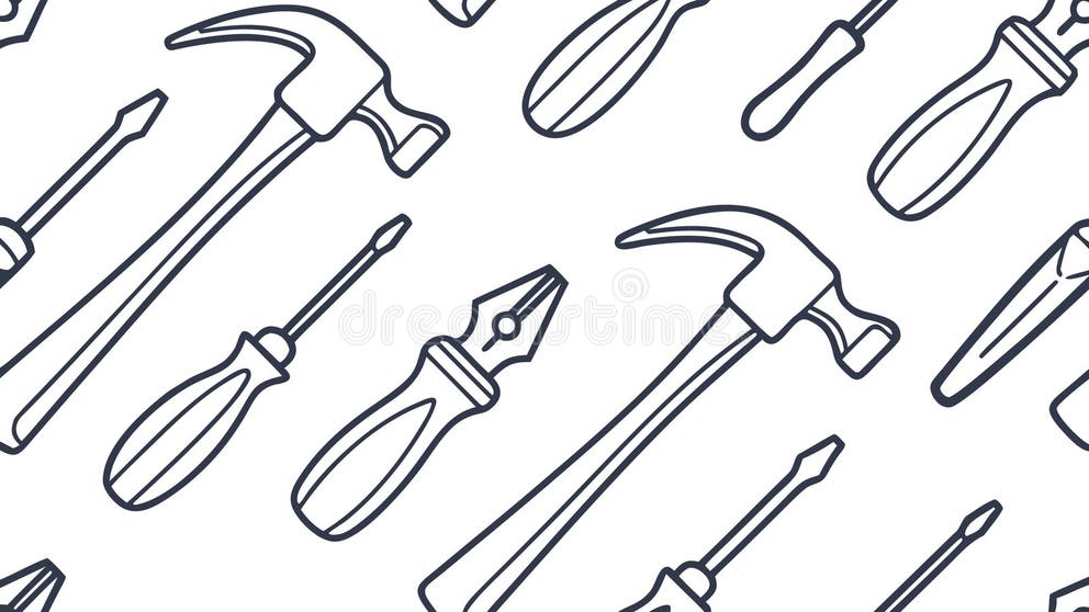 Hand Tools Pattern, DIY and Craftsmanship, Construction, Vector Design ...