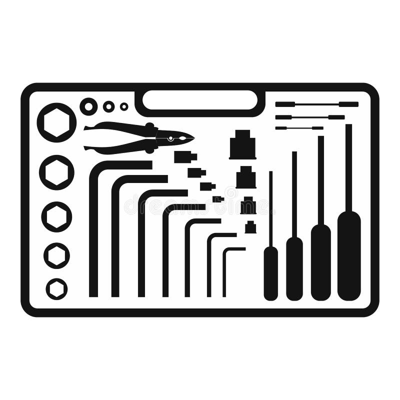 Hand Tools Set Black Simple Icon Stock Vector - Illustration of panel ...
