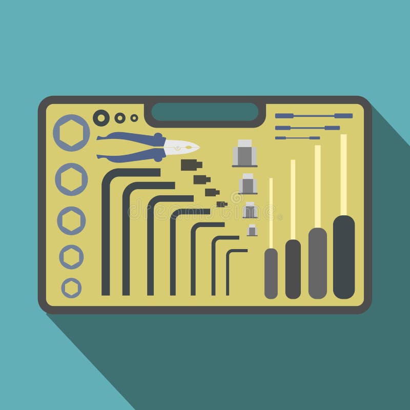 Hand Tools Set, Flat Design Stock Vector - Illustration of icon, shop ...