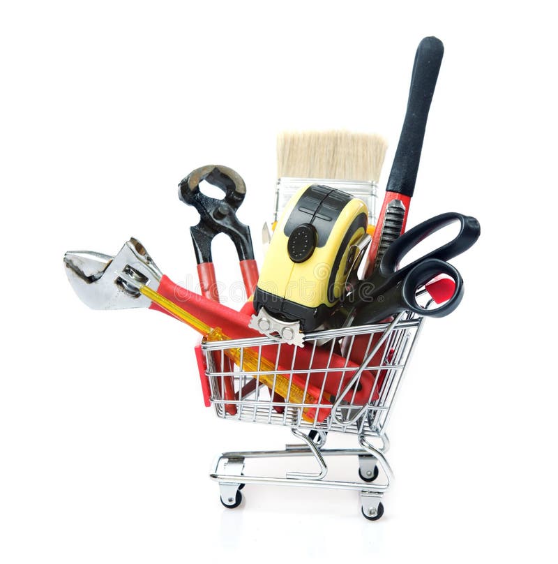 Hand tools Shopping stock photo. Image of isolated, paint - 43452656