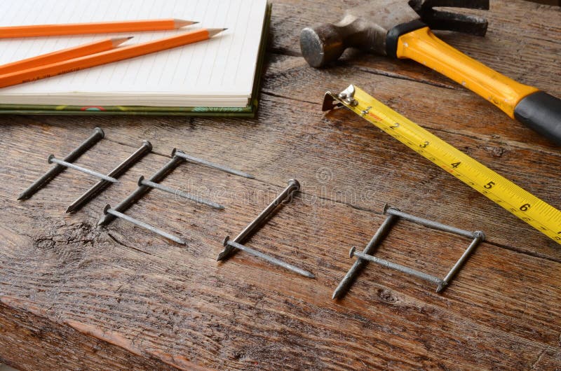 Hand Tools and Work Bench Background Stock Photo - Image of side ...