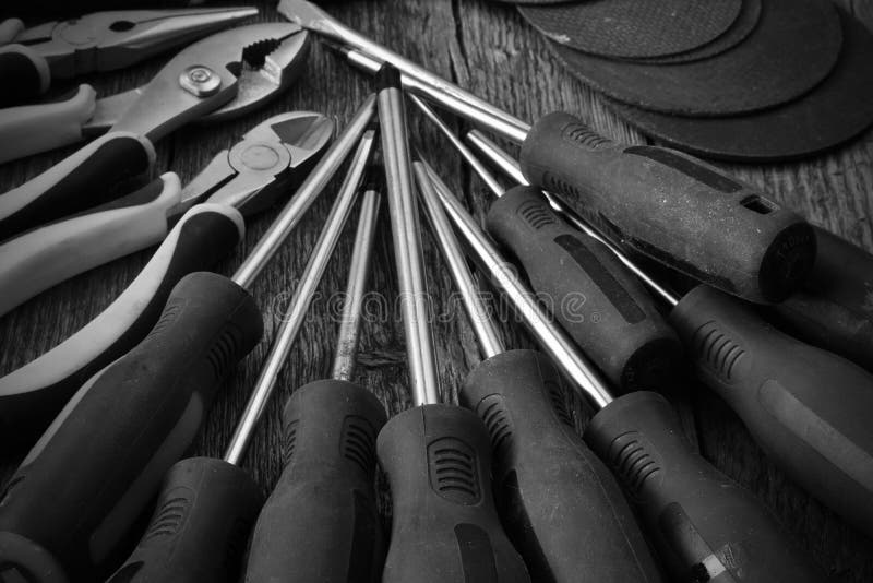 Hand Tools and Work Bench Background Stock Photo - Image of shop ...