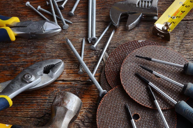 Hand Tools and Work Bench Background Stock Image - Image of tools, home ...