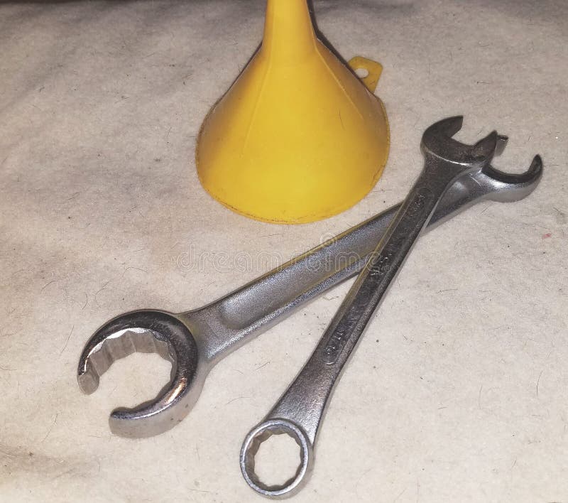Hand Tools Wrenches and Funnel Stock Photo - Image of funnel, repair ...