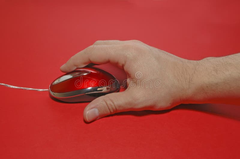 Hand in top of mouse... stock image. Image of computing - 2358251