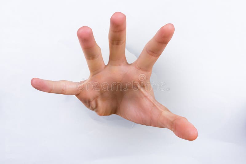 Hand in Torn Paper stock image. Image of note, crumpled - 41153841