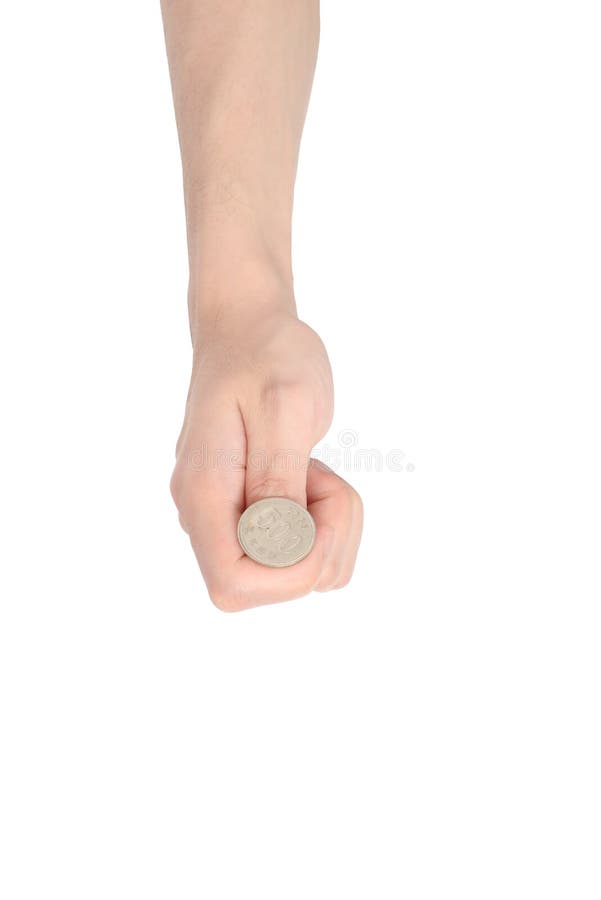Hand tossing a coin stock image. Image of currency, thumb - 50732189