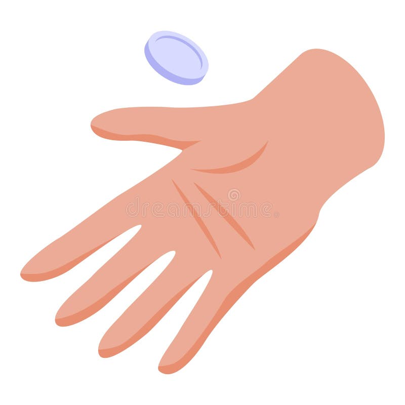 Hand Tossing a Coin Making a Decision Stock Vector - Illustration of ...