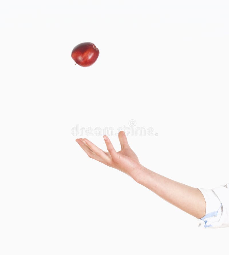 Hand Tossing Red Apple in the Air Stock Image - Image of natural, tasty ...