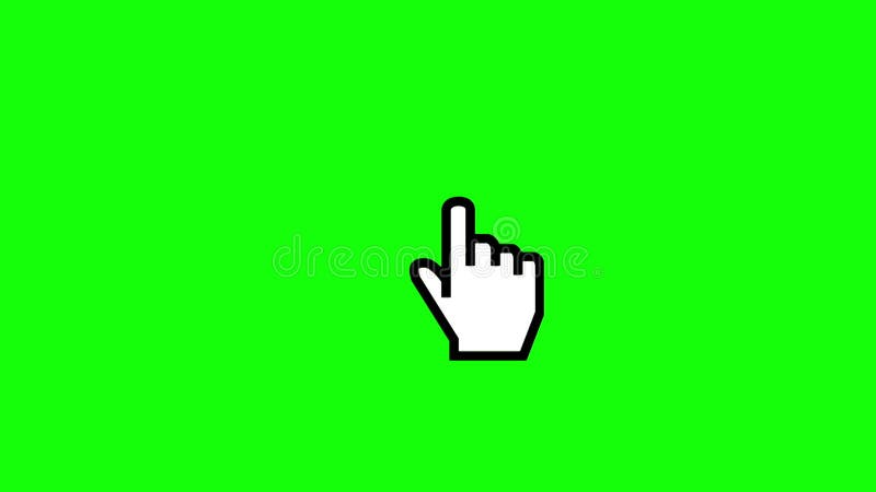Hand Touch Click Icon Animation with Green Screen. Single Blue Hand ...
