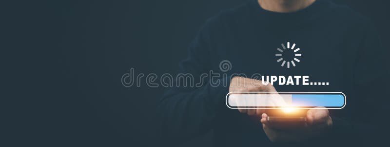 Hand Touch Bar of Update Software Computer Program Upgrade Business ...