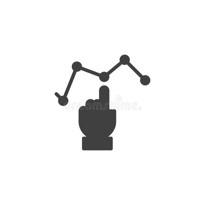Hand Touch Business Graph Outline Icon Stock Vector - Illustration of ...