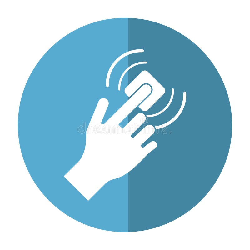 Hand Touch Button Wifi Graphic Button Shadow Stock Vector ...