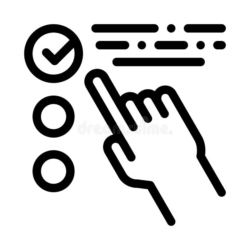 Hand Touch Check List Approved Mark Vector Icon Stock Vector ...