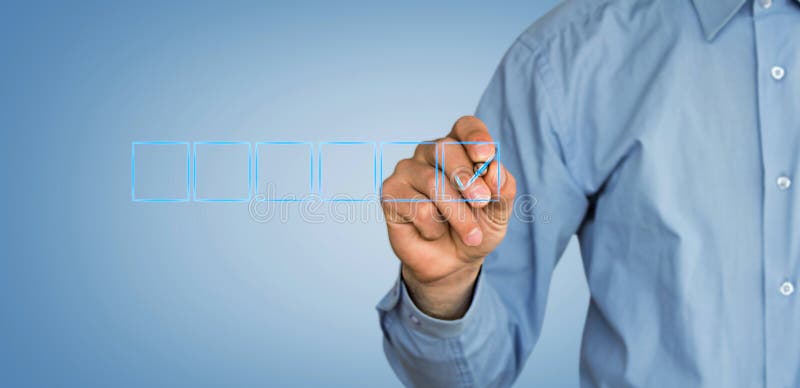 Man Hand Touch in Check Mark Sign Stock Image - Image of positive ...