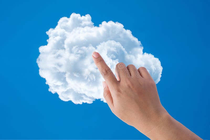 Hand In The Air And Touch Cloud Stock Photo - Image of sign, religion ...
