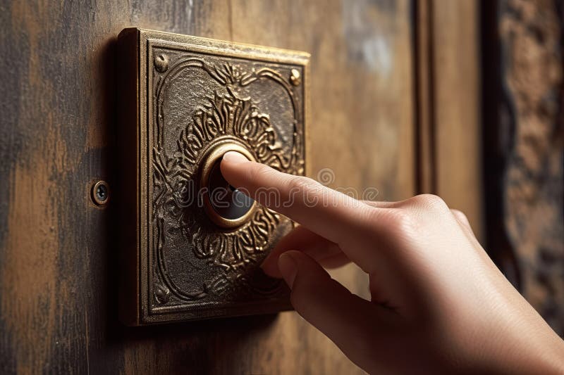 Hand Touch Doorbell Button. Generate Ai Stock Illustration ...